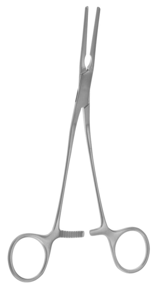 8" Debakey Patent Ductus Clamp - angled shaft - BOSS Surgical Instruments