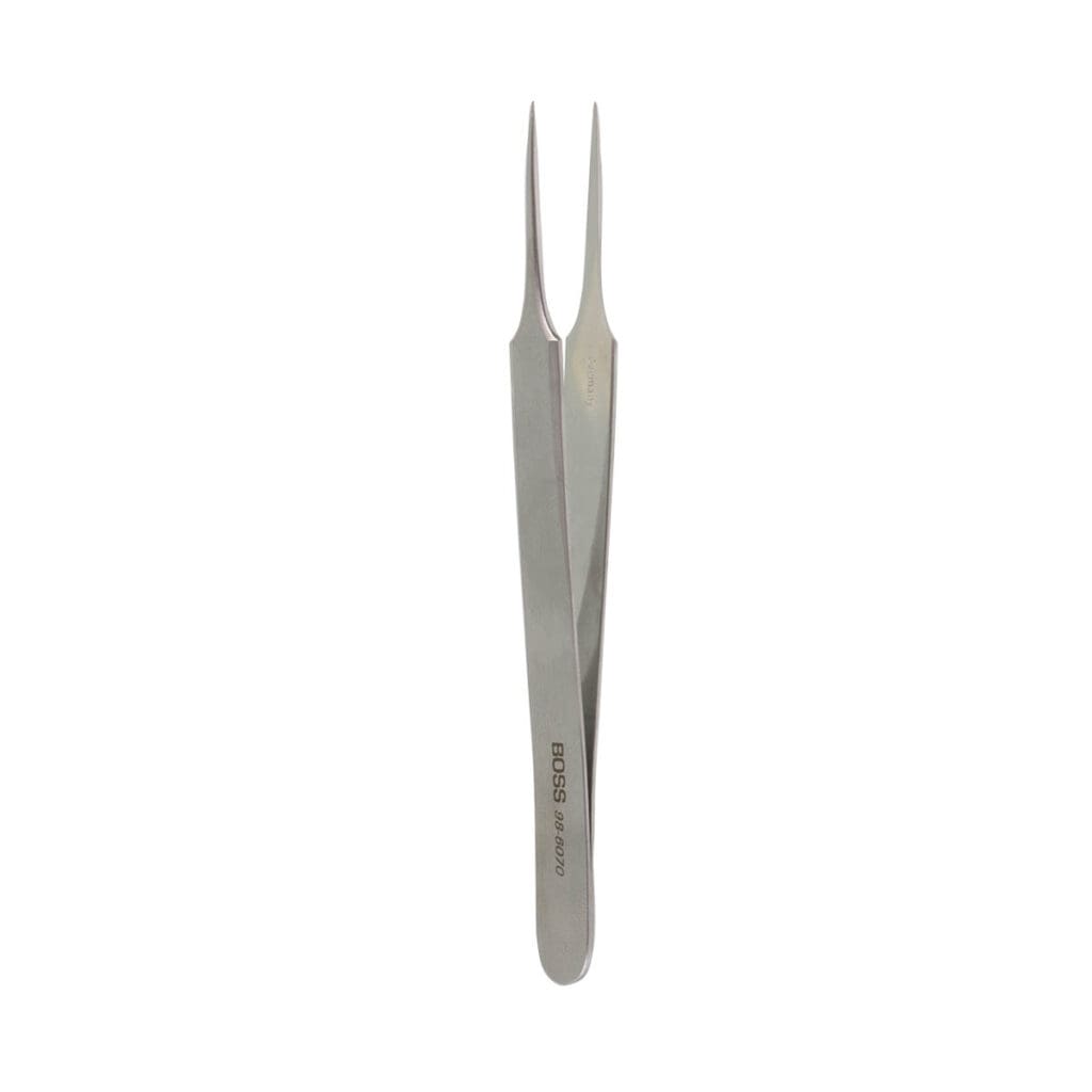 4 1/4" Forceps - straight tip .4mm diameter 9mm wide - BOSS Surgical ...