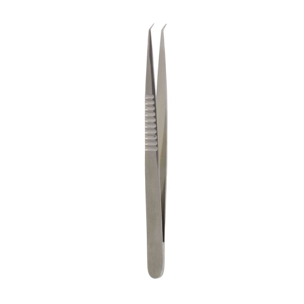 Micro Jeweler Forceps - .3mm tips angled 40° 9mm handle 5 1/4" - BOSS ...