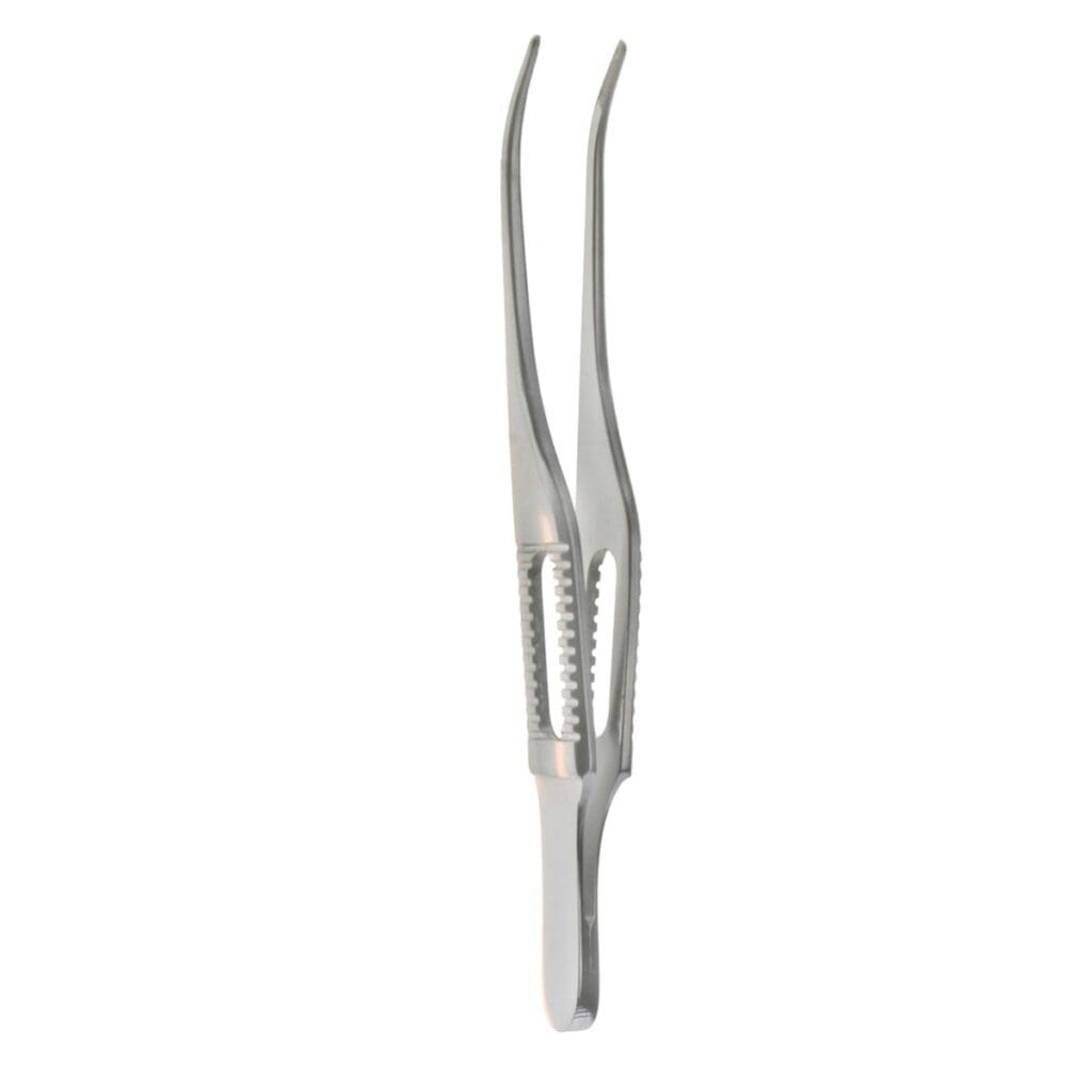 Gill Iris Forceps - curved cross serrated tips - BOSS Surgical Instruments
