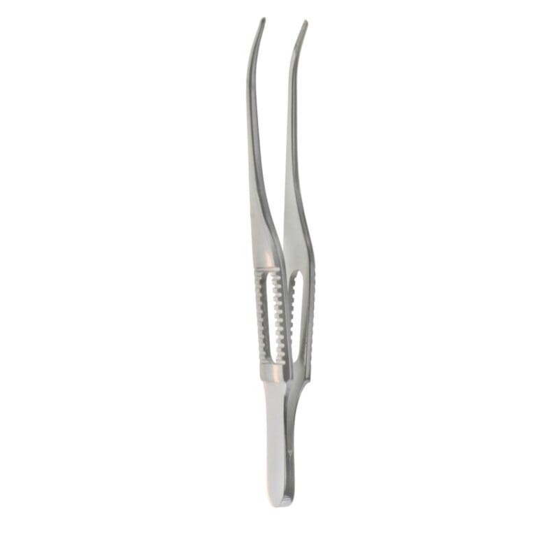 Gill Iris Forceps - curved cross serrated tips - BOSS Surgical Instruments